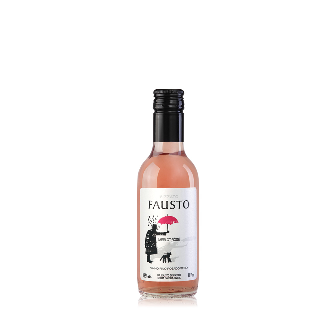 Loja Vinícola Pizzato / Vinho Rosé / Fausto Merlot Rose 187ml